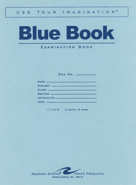 BLUE EXAM BOOK 44424 8.5" | WCU Campus Store