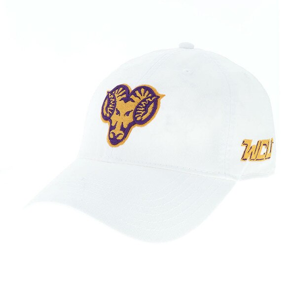 Legacy EZA Relaxed Twill Hat with Ram Logo- White | WCU Campus Store