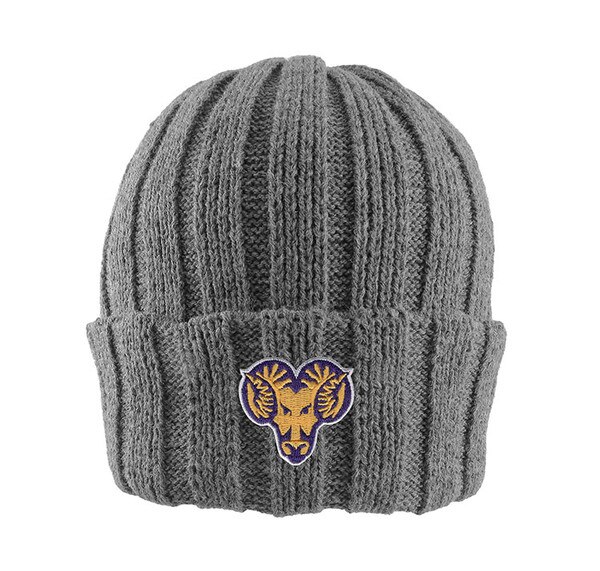 Logofit Shallow Fit Dockworker Cuff Hat Ram Light GryHtr | WCU Campus Store