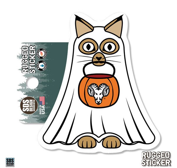 Rugged Sticker Ghost Cat | WCU Campus Store