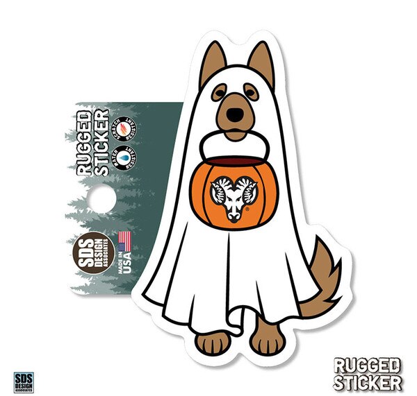 Rugged Sticker Ghost Dog | WCU Campus Store