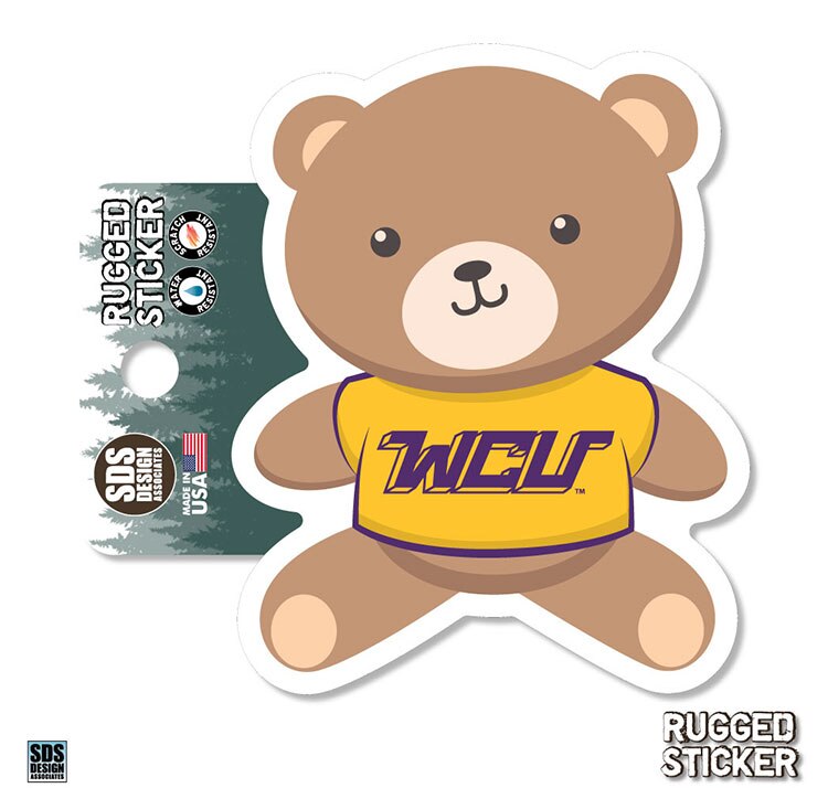 Rugged Sticker Teddy Bear | WCU Campus Store
